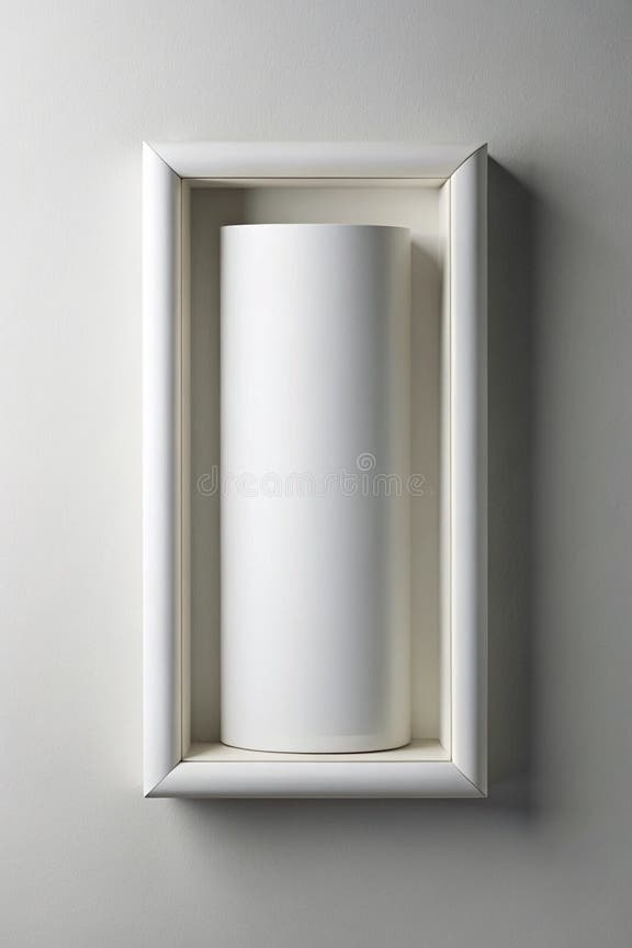 3D Render Top View of White Blank Cylinder Frame Stock Illustration ...