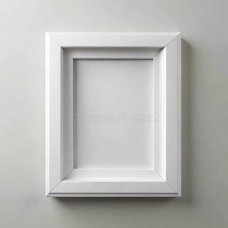 3D Render Top View of White Blank Frame Stock Illustration ...