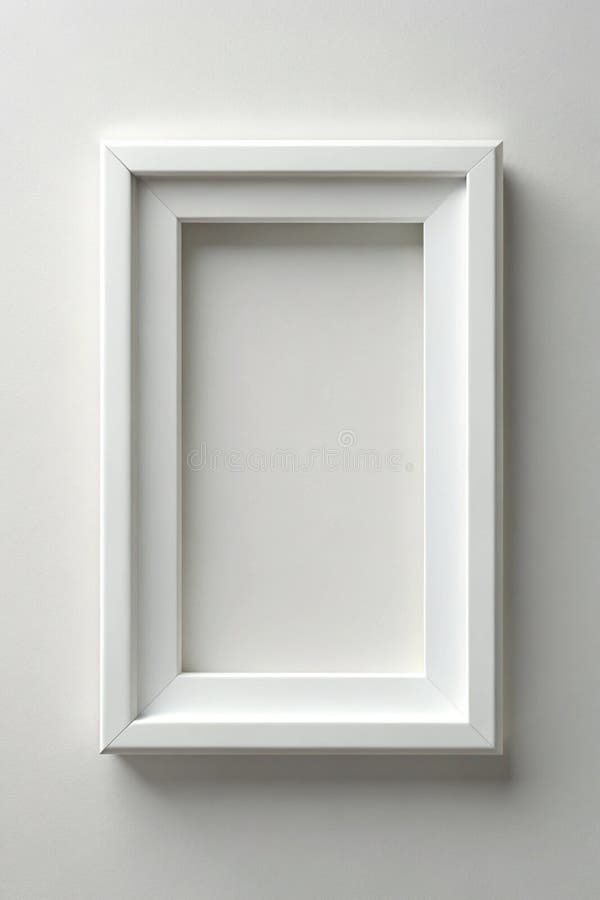 3D Render Top View of White Blank Frame Stock Illustration ...