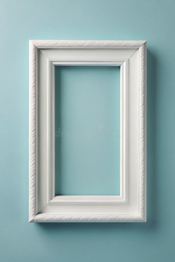 3D Render Top View of White Blank Frame Stock Illustration ...
