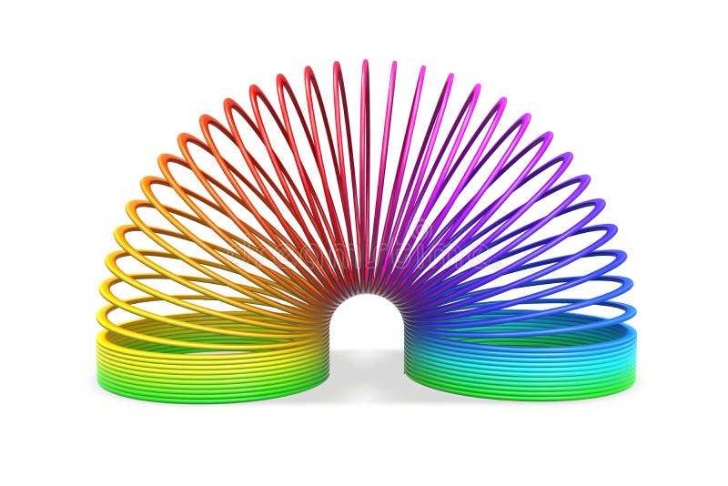 Rainbow Spiral Spring Toy Icon Isolated Editorial Photography ...