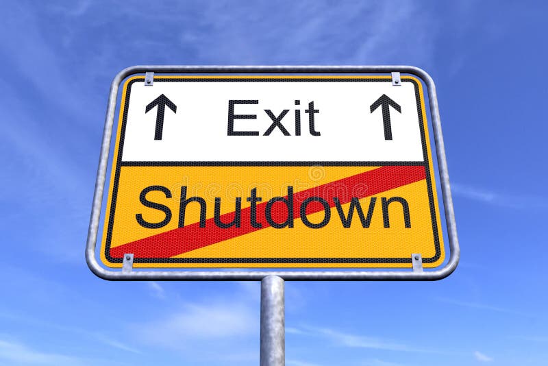 SHUTDOWN Message Text Logo, Symbol, Icon, Sign. Stock Illustration ...