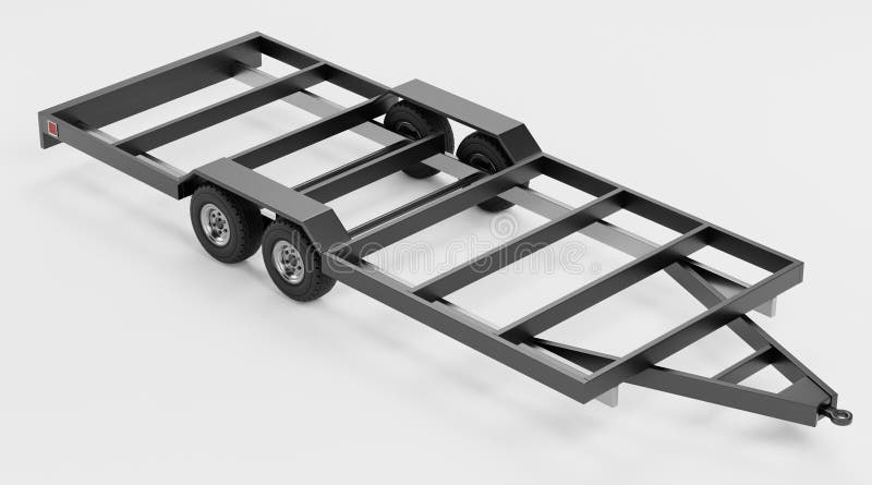 3D Render of Trailer stock illustration. Illustration of platform ...