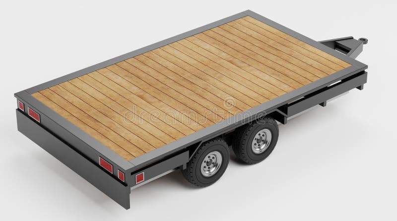 3D Render of Trailer stock illustration. Illustration of flatbed ...