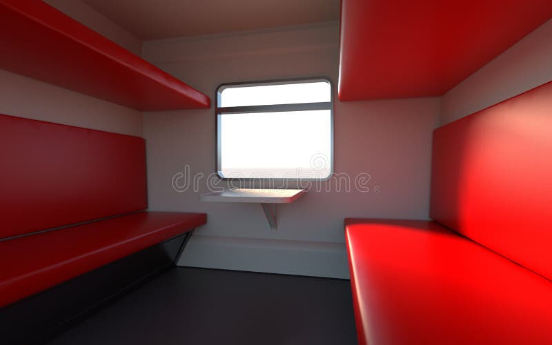 3d Illustration of a Train Coupe Stock Illustration - Illustration of ...