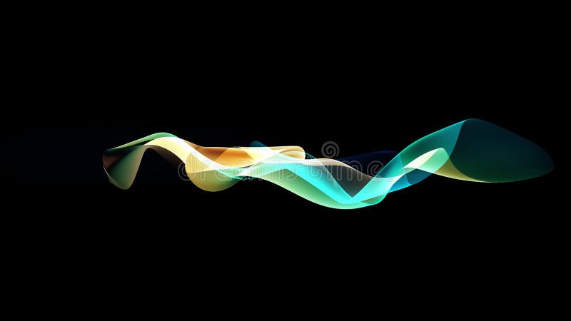 3D Render of Transparent Wavy Forms on Black Background Stock Footage ...