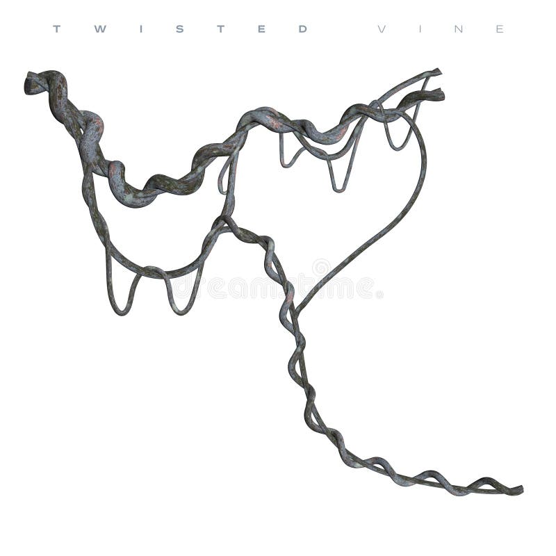 3D Render of Twisted Vines on White Background Stock Illustration ...