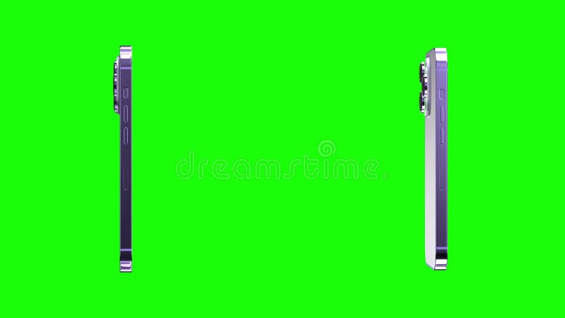 3D Render of Two Smartphone with a Green Background. Rotating in Screen ...