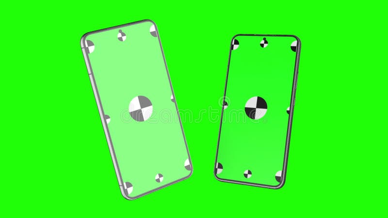 3d Render of Smartphone with Green Screen and Marks for Tracking ...