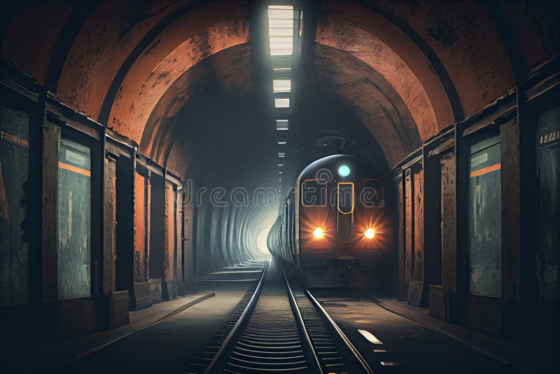 3d Render of Underground Tunnel Stock Illustration - Illustration of ...