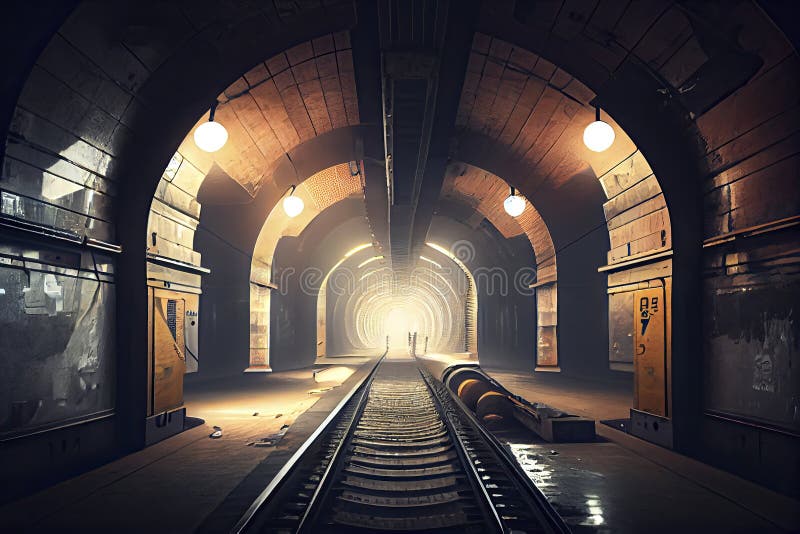 3d Render of Underground Tunnel Stock Illustration - Illustration of ...
