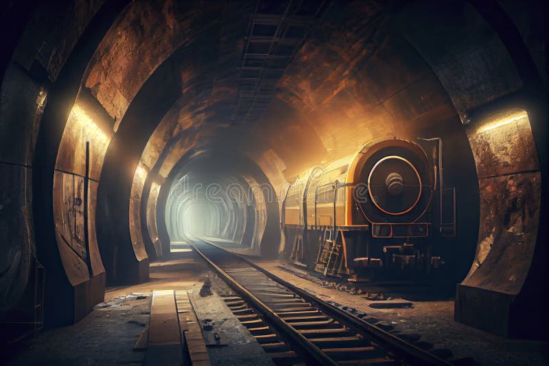 3d Render of Underground Tunnel Stock Illustration - Illustration of ...