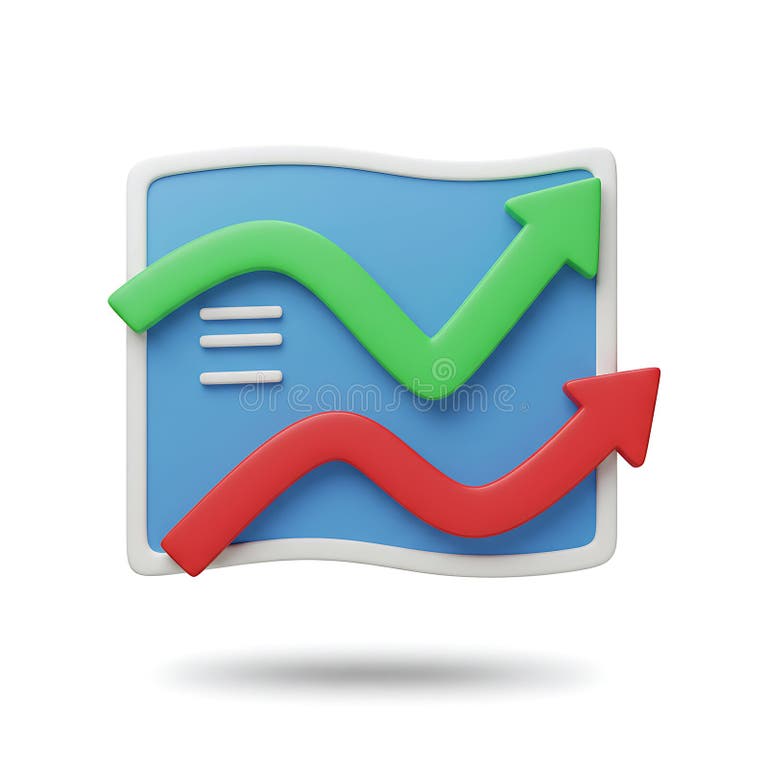 3D Render of Upward Trending Chart Icon: Visualizing Growth and ...