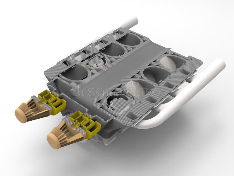 Jet engine section cut stock illustration. Illustration of engine ...