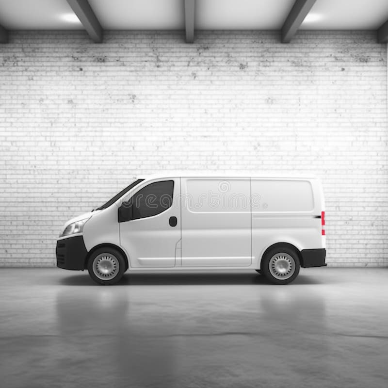 Commercial Car Mockup 3d Render on White Background. Realistic Render ...