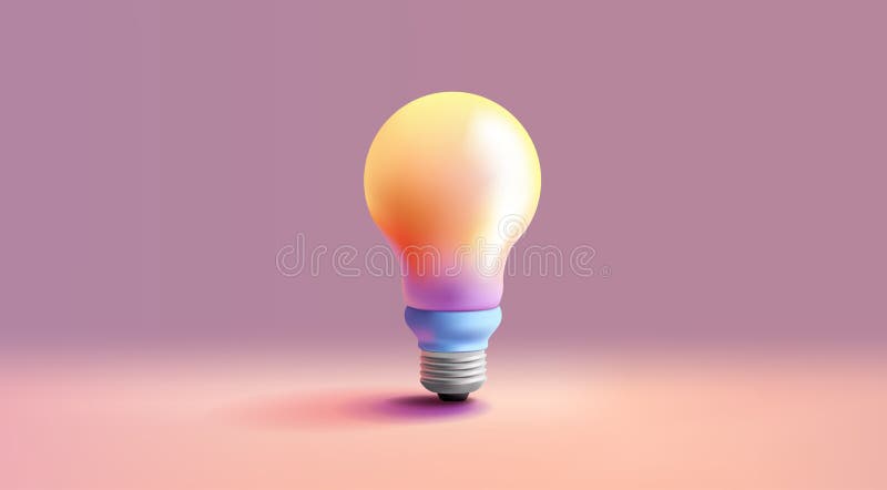 3d Render Vector Bulb Illustration, Realistic Cartoon Idea Metaphore ...
