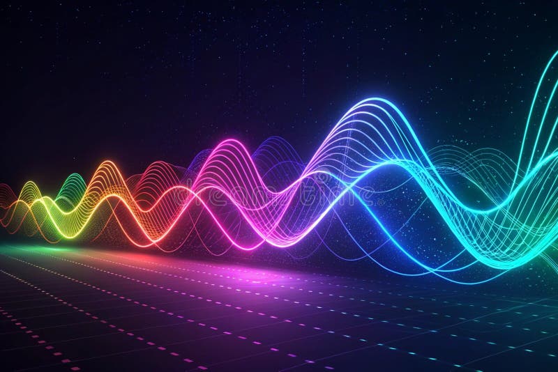 3d Render of a Vibrant, Abstract Representation of Light Waves in ...