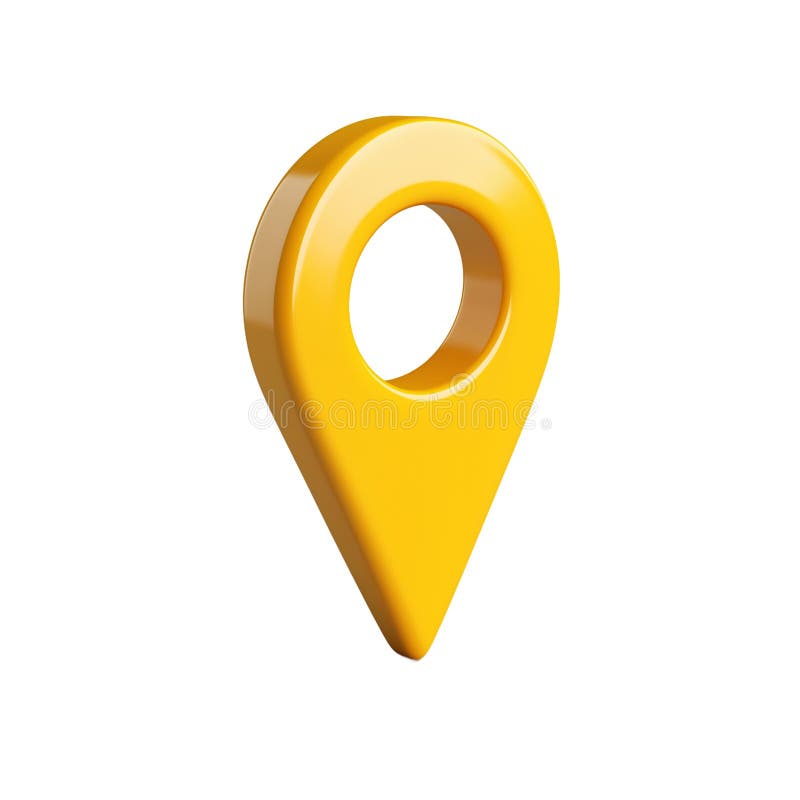 3D Render of a Vibrant Yellow Location Marker Pin: a Bold Symbol for ...