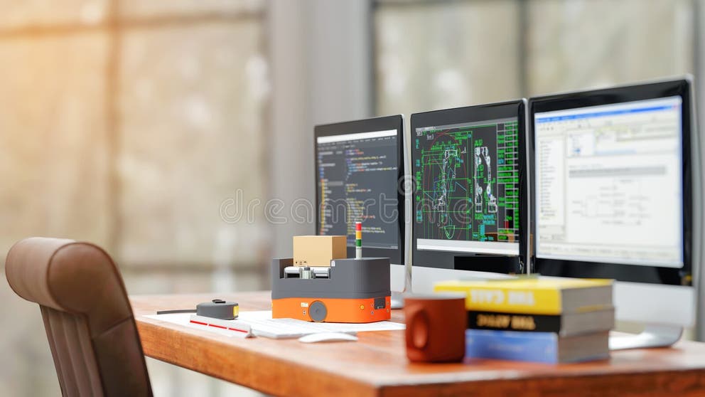 3D Computer Generated Image: Model of AGV in LAB Stock Illustration - Illustration of modern ...