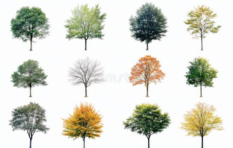 A 3D Render Viewed from the Top Displays Evergreen and Dried Tree ...