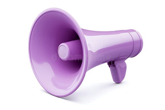 3D Render of a Violet Megaphone on White Background Communication ...