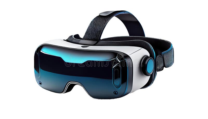 3D Render Virtual Reality VR Glasses and Headset Isolated on White ...