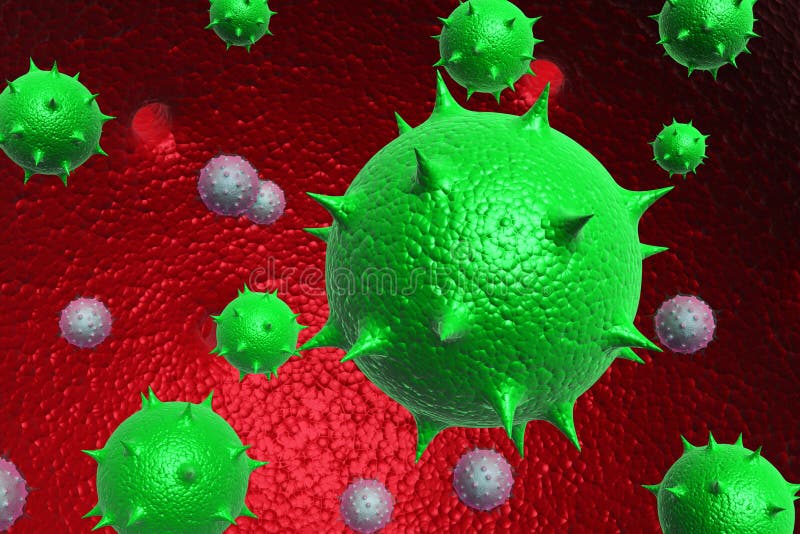 3d render virus stock illustration. Illustration of research - 49860306