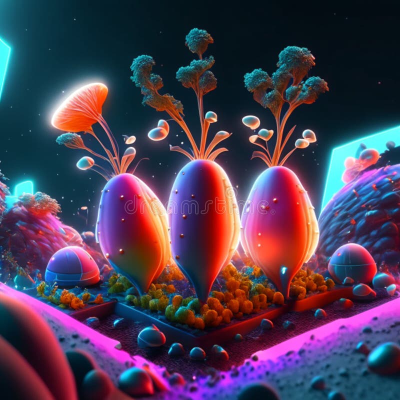 3d Render of Virus Cells in a Microscopic View. 3d Illustration ...