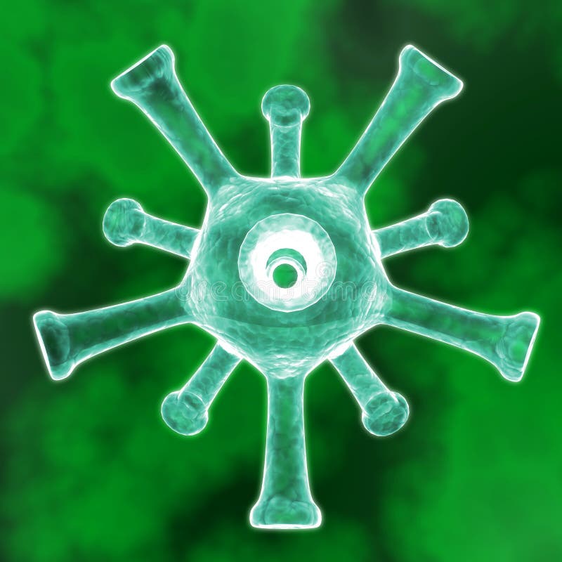 3D render virus cells. stock illustration. Illustration of background ...