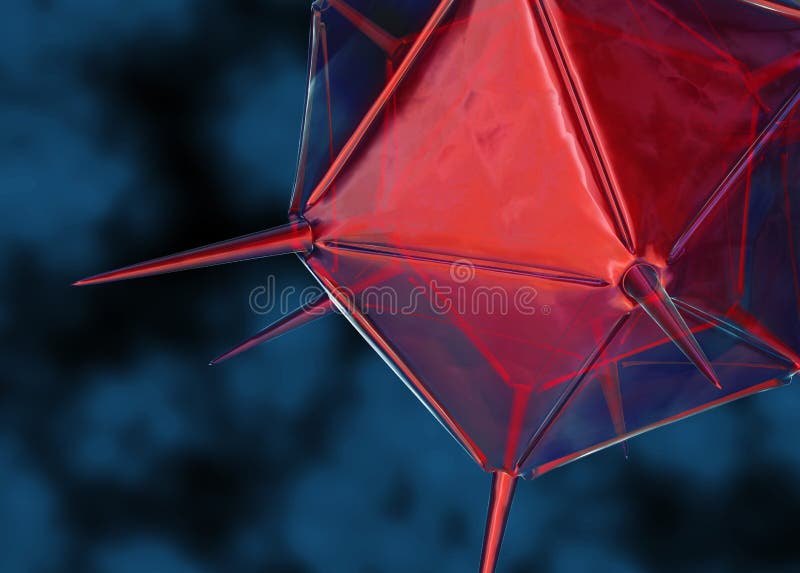 3D render virus cells. stock illustration. Illustration of molecular ...