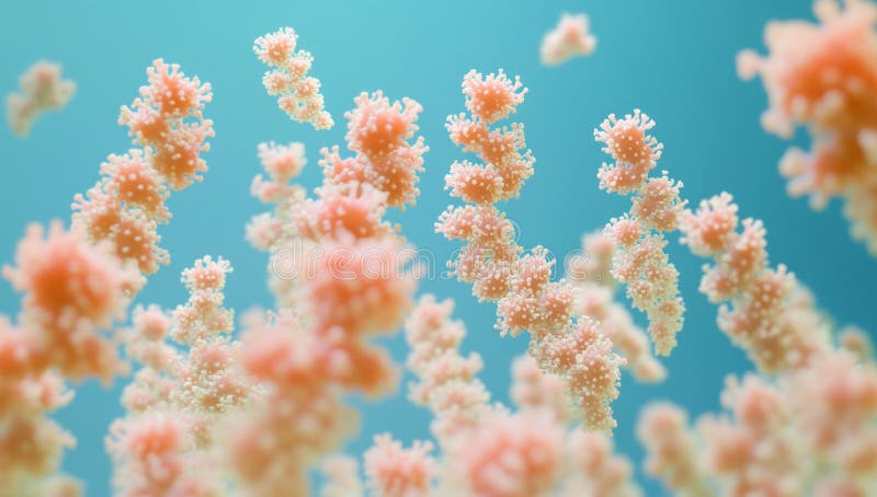 A 3D Render of a Virus Particle is Viewed Microscopically and Colored ...