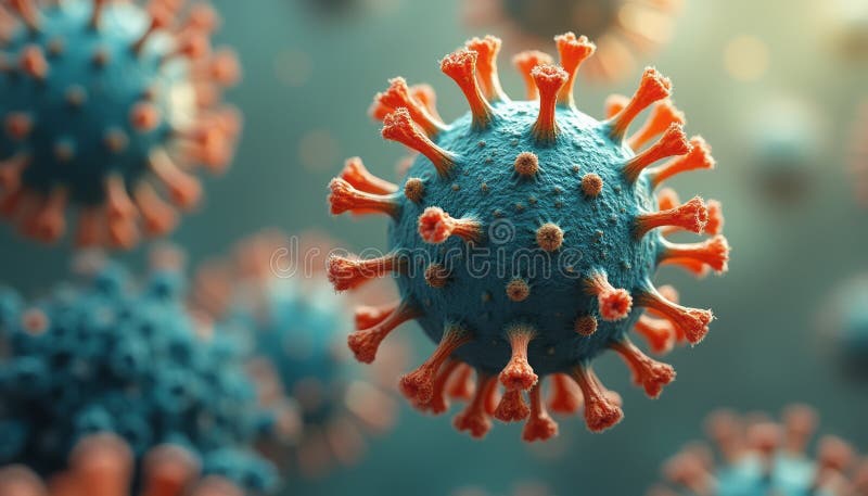 3D Render of Virus Particles Stock Illustration - Illustration of ...