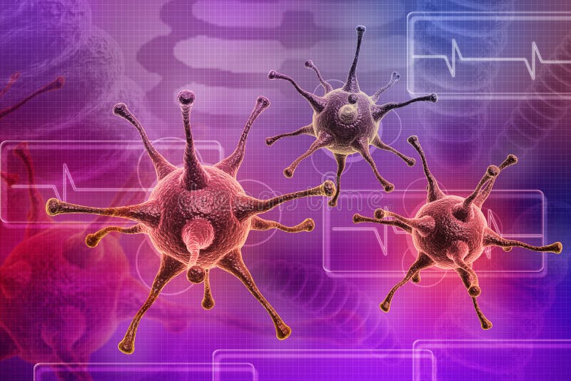 3d render virus stock illustration. Illustration of violet - 35481542