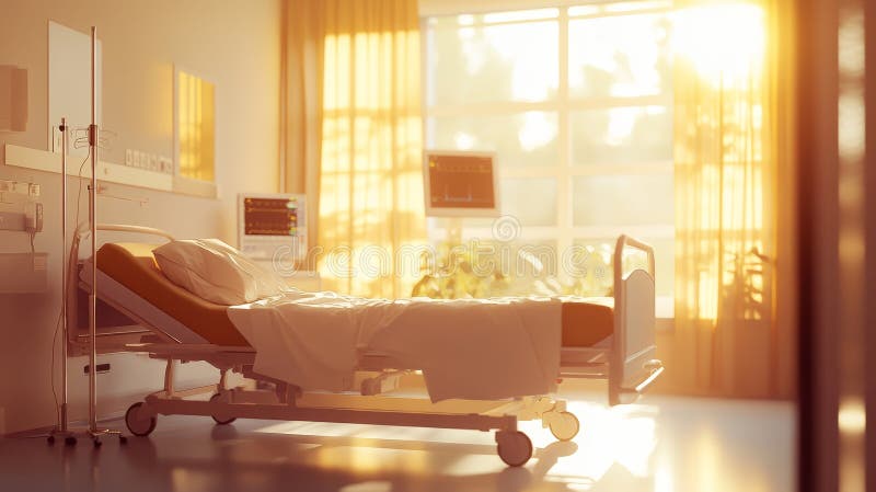 3d Render of a Warm and Inviting Hospital Room with Natural Light and ...