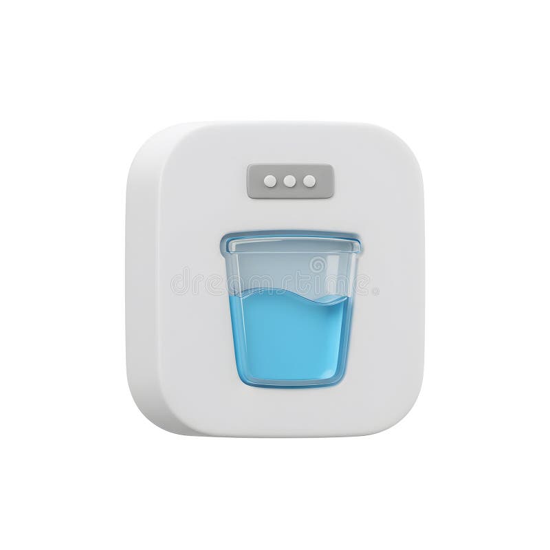 3D Render of a Water Dispenser App Icon: Clean, Modern Design for ...