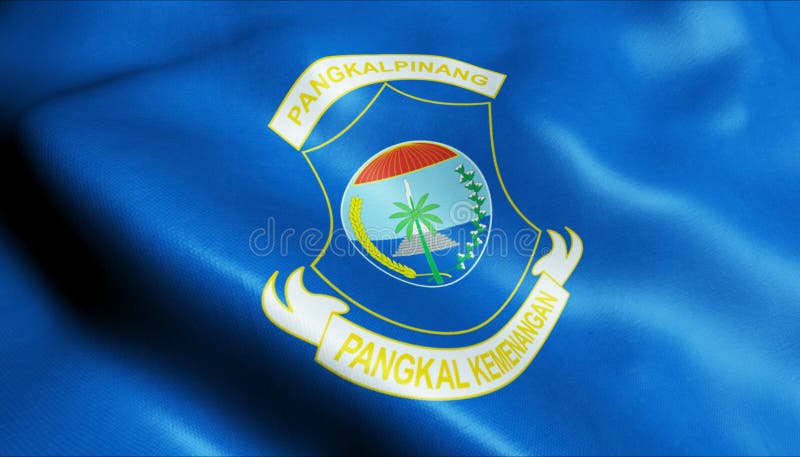 3D Render Waving Indonesia City Flag of Palu Stock Illustration ...