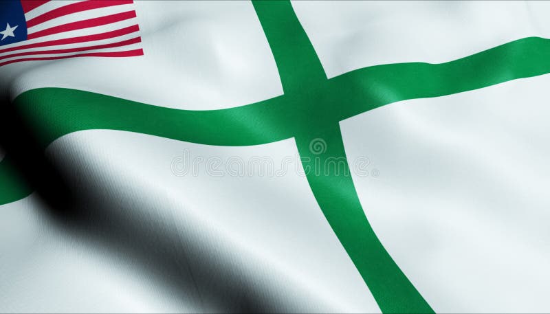 3D Render Waving Liberia County Flag of Rivercess Closeup View Stock ...