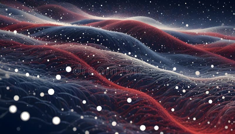 3D Render of Wavy Landscape, Stylized As a Network, with Soft Lights ...