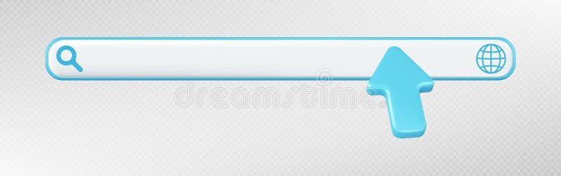 3d Render Web Search Site Bar with Arrow Cursor Stock Vector ...