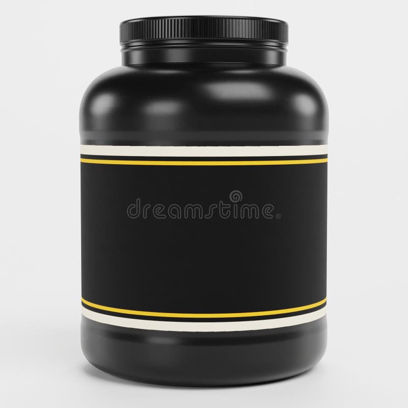 3D Render of Whey Protein stock illustration. Illustration of bottle ...