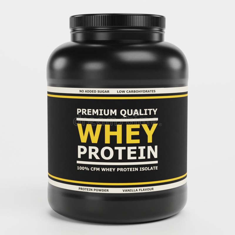 3D Render of Whey Protein stock illustration. Illustration of ...