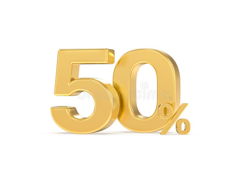 3D Render with White Background Gold Number 50 3D Stock Photo ...