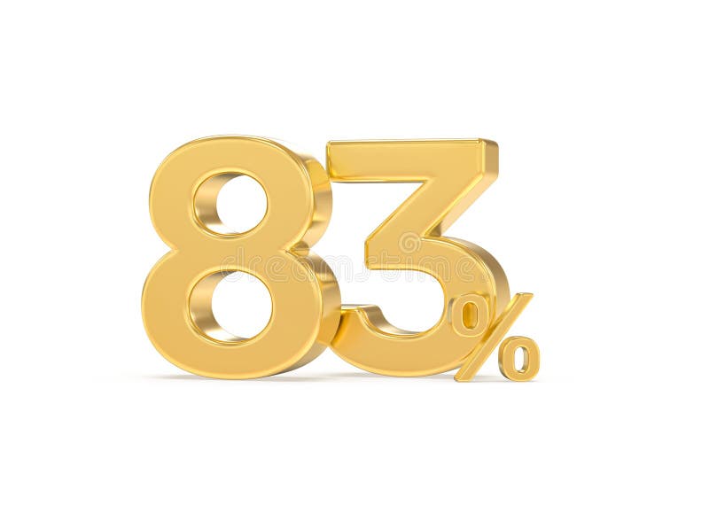 3D Render with White Background Gold Number 83 3D Stock Photo ...
