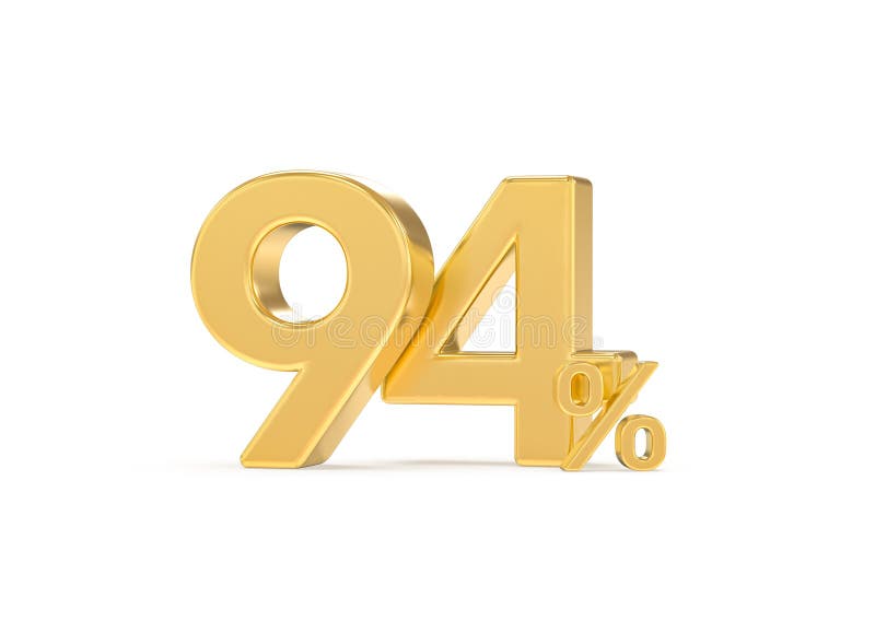 3D Render with White Background Gold Number 94 3D Stock Photo ...