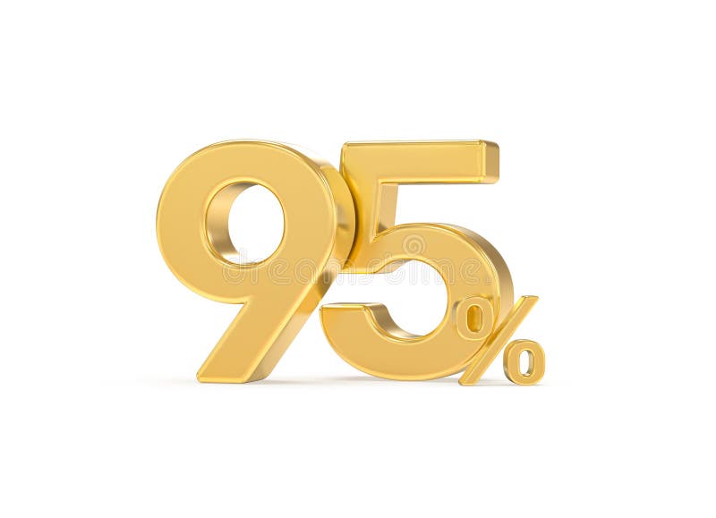 3D Render with White Background Gold Number 95 3D Stock Image ...