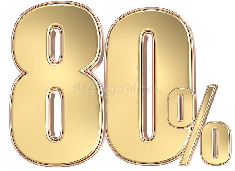 3D Render with White Background 80 Percent Stock Illustration ...