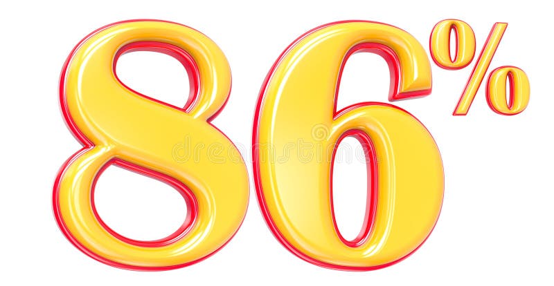 3D Render with White Background 86 Percent Stock Illustration ...