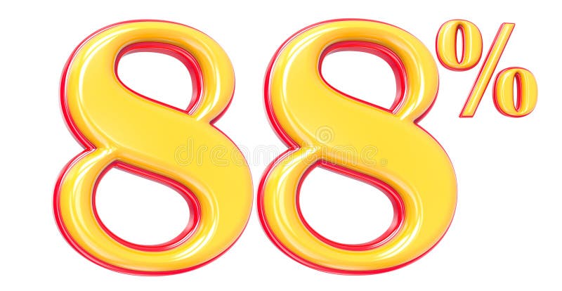 3D Render with White Background 88 Percent Stock Illustration ...