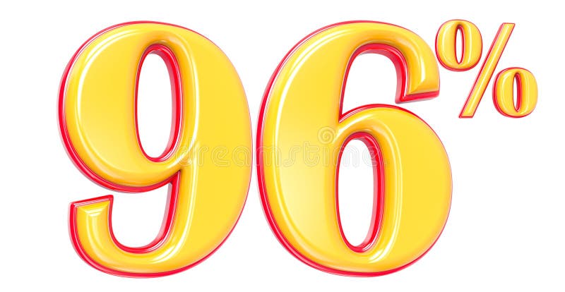 3D Render with White Background 96 Percent Stock Illustration ...