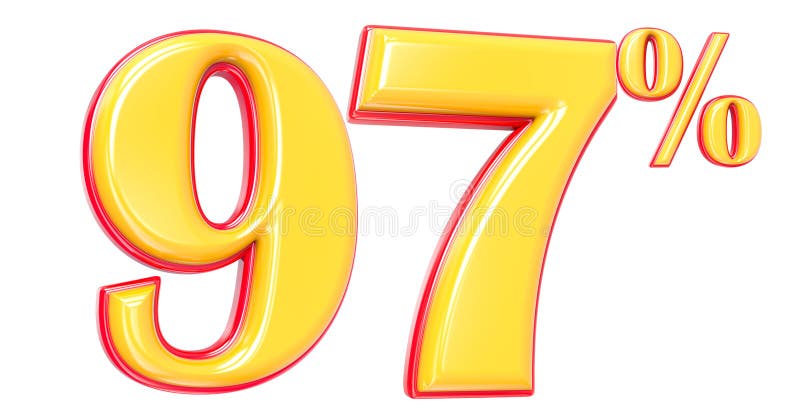 3D Render with White Background 97 Percent Stock Illustration ...